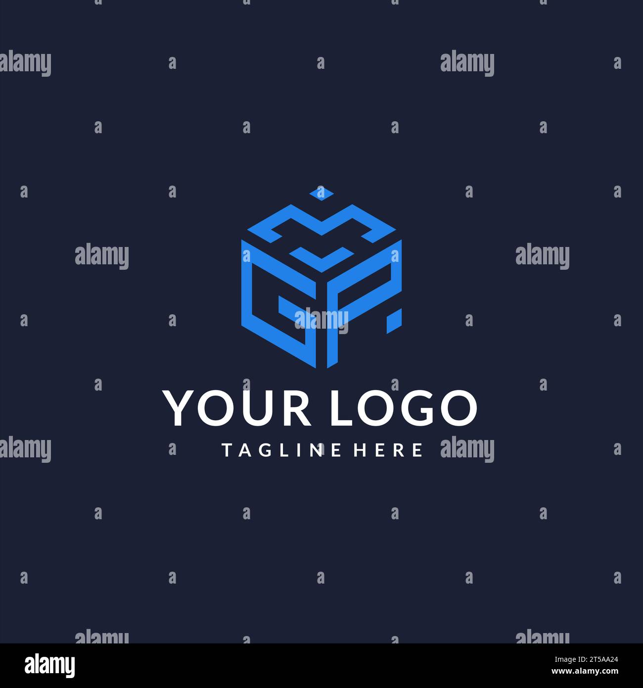 GP logo hexagon designs, best monogram initial logo with hexagonal ...