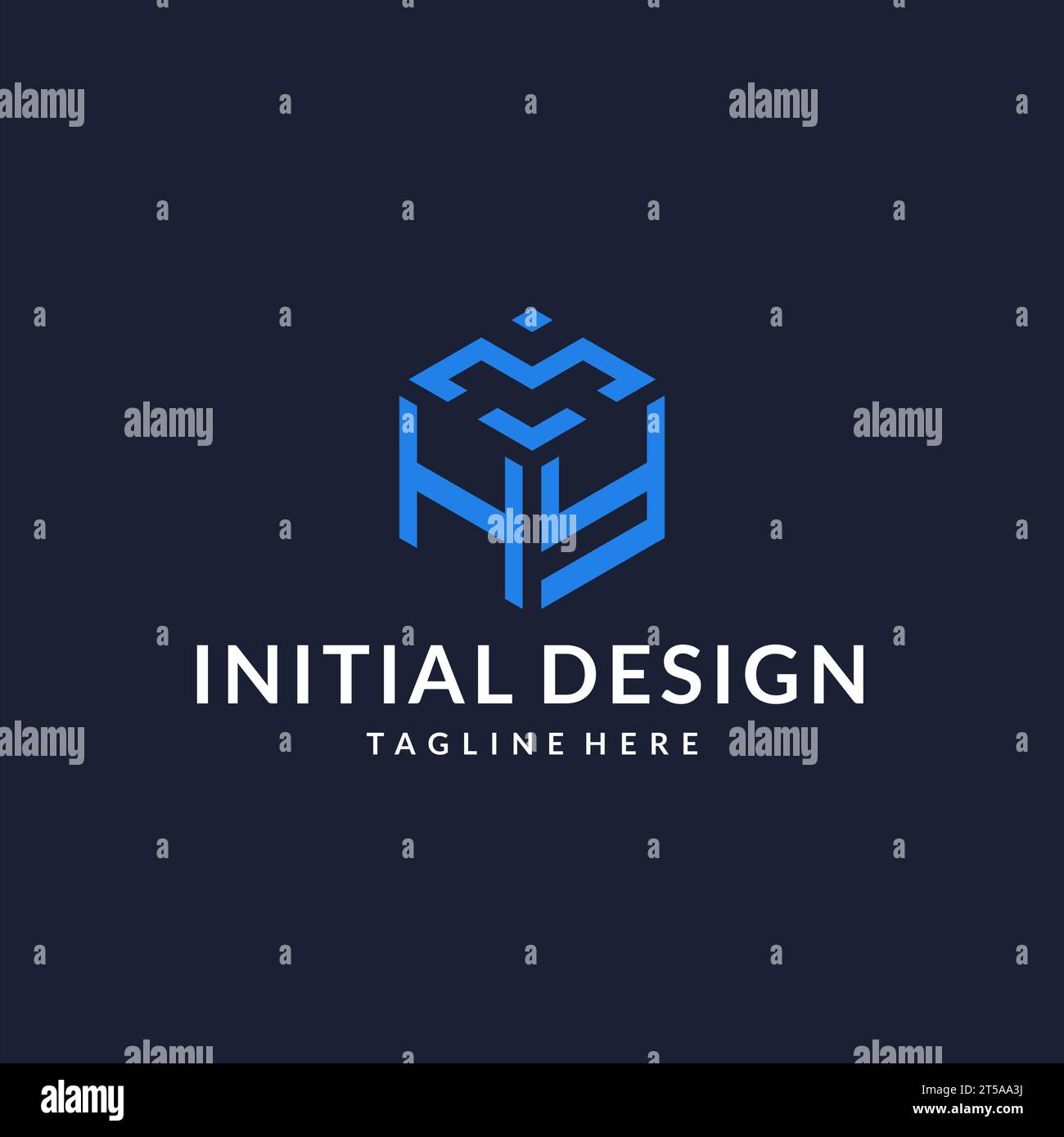 HY logo hexagon designs, best monogram initial logo with hexagonal ...