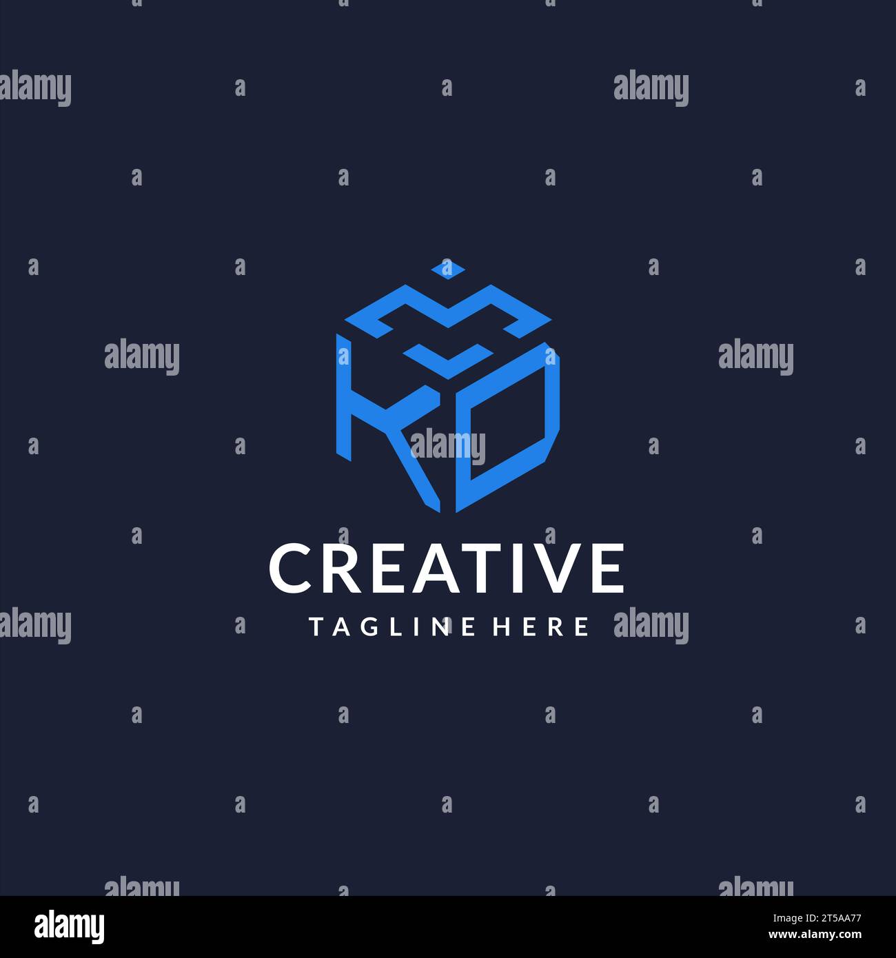 KD logo hexagon designs, best monogram initial logo with hexagonal ...