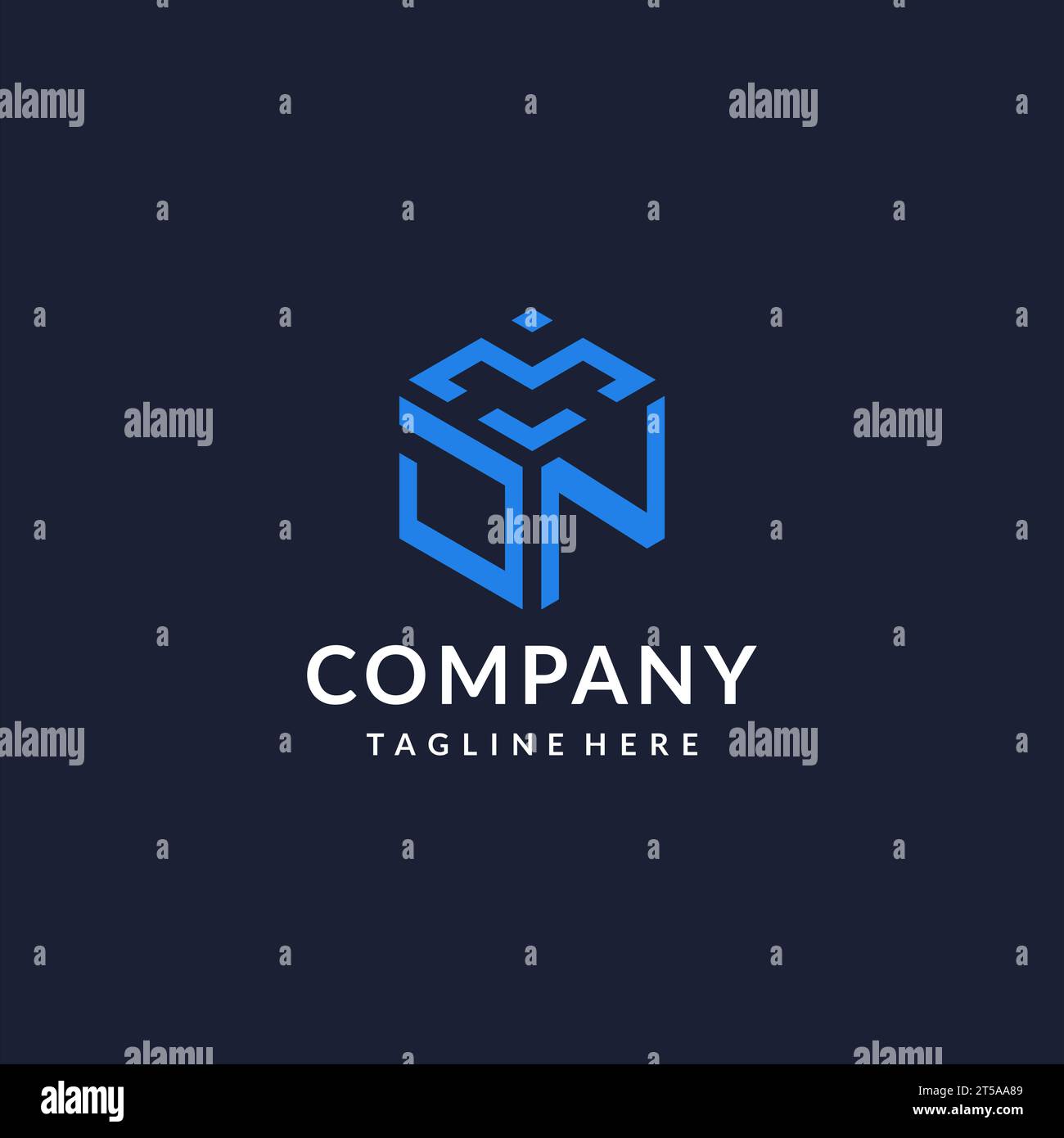 JN logo hexagon designs, best monogram initial logo with hexagonal ...