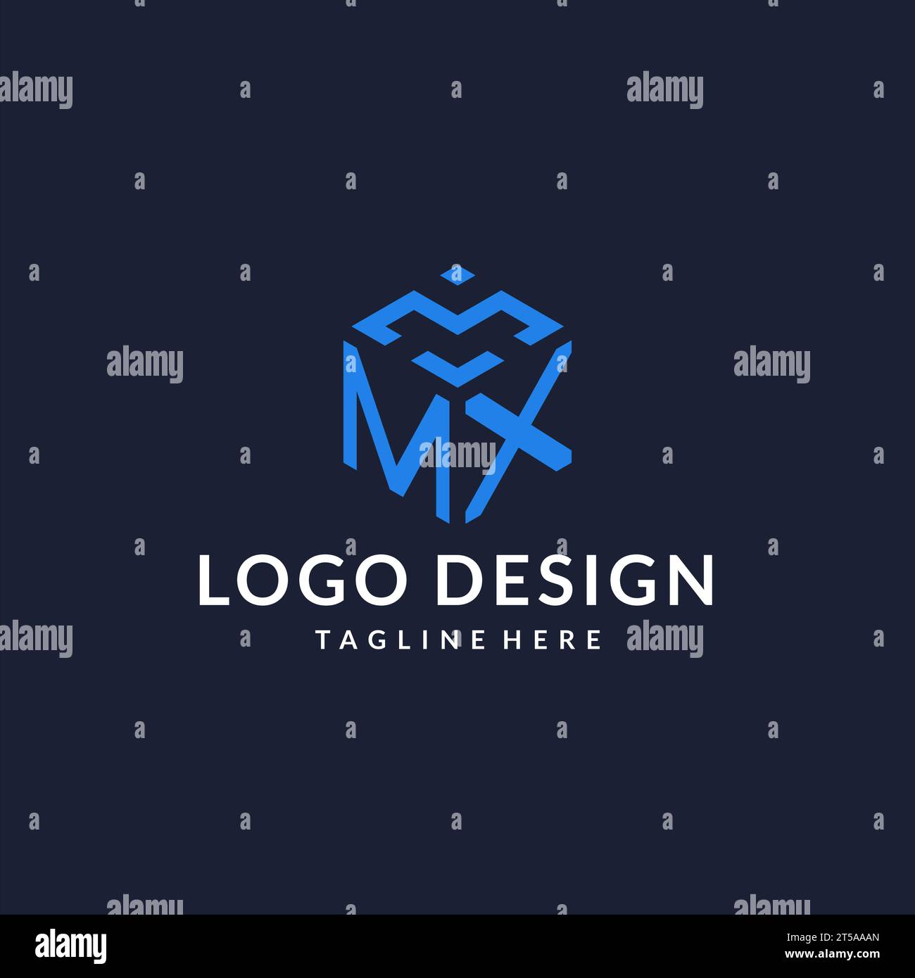 MX logo hexagon designs, best monogram initial logo with hexagonal shape design ideas ...