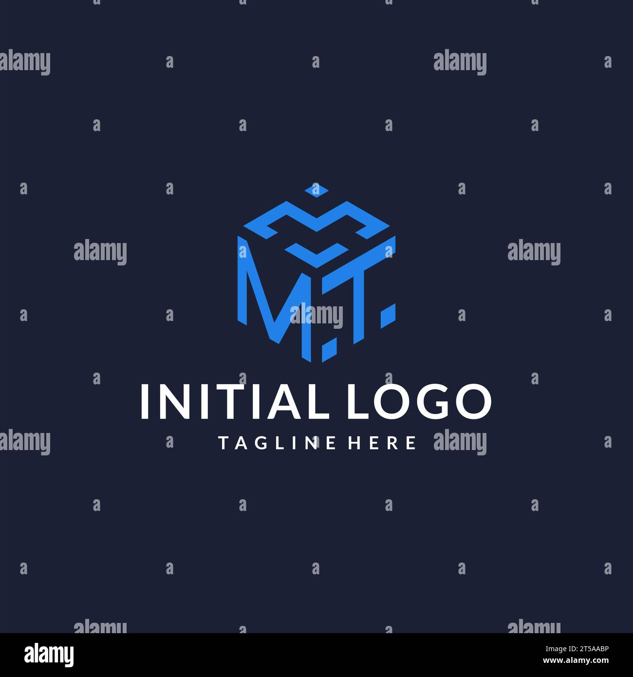 MT logo hexagon designs, best monogram initial logo with hexagonal ...