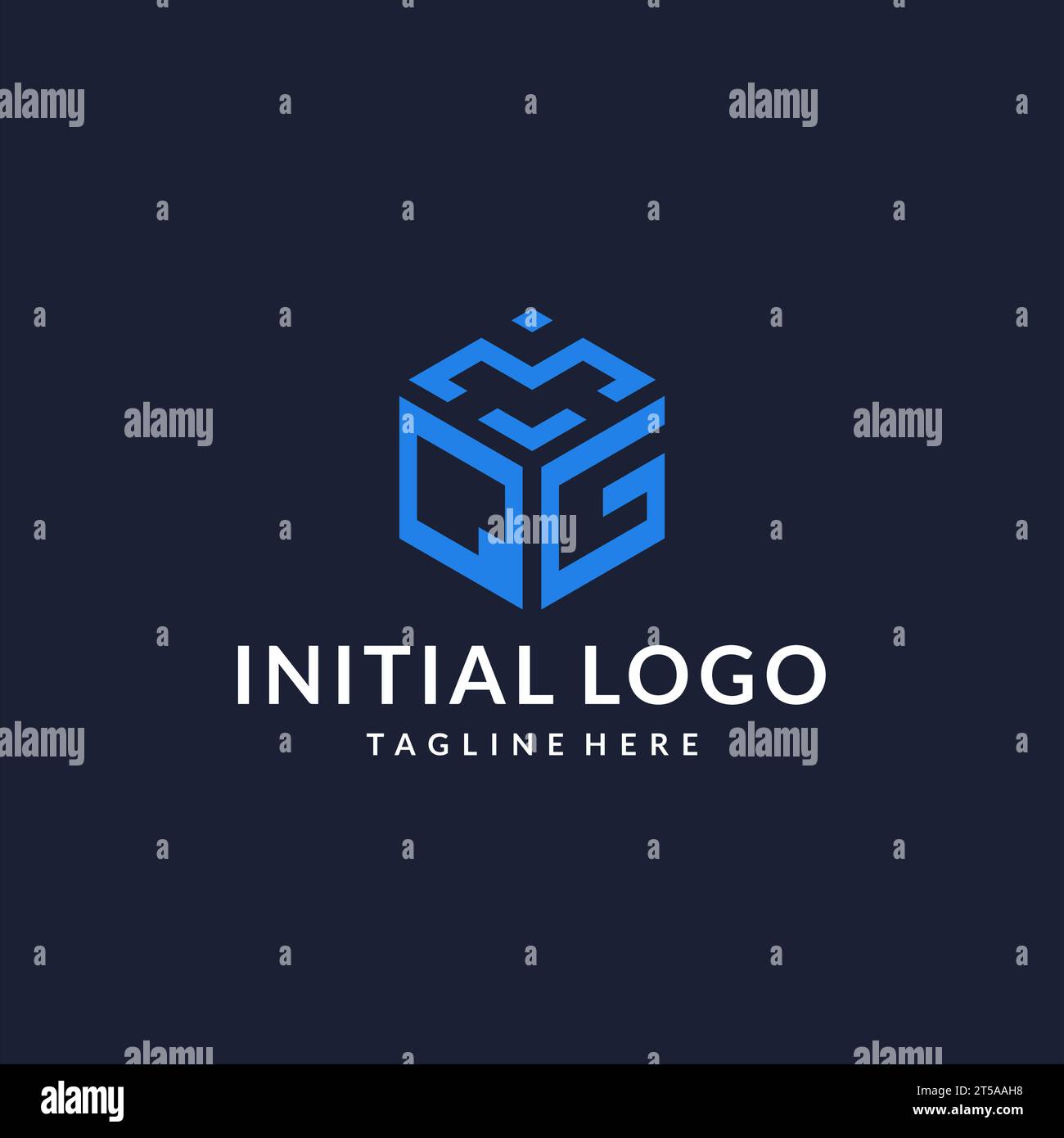 QG logo hexagon designs, best monogram initial logo with hexagonal ...