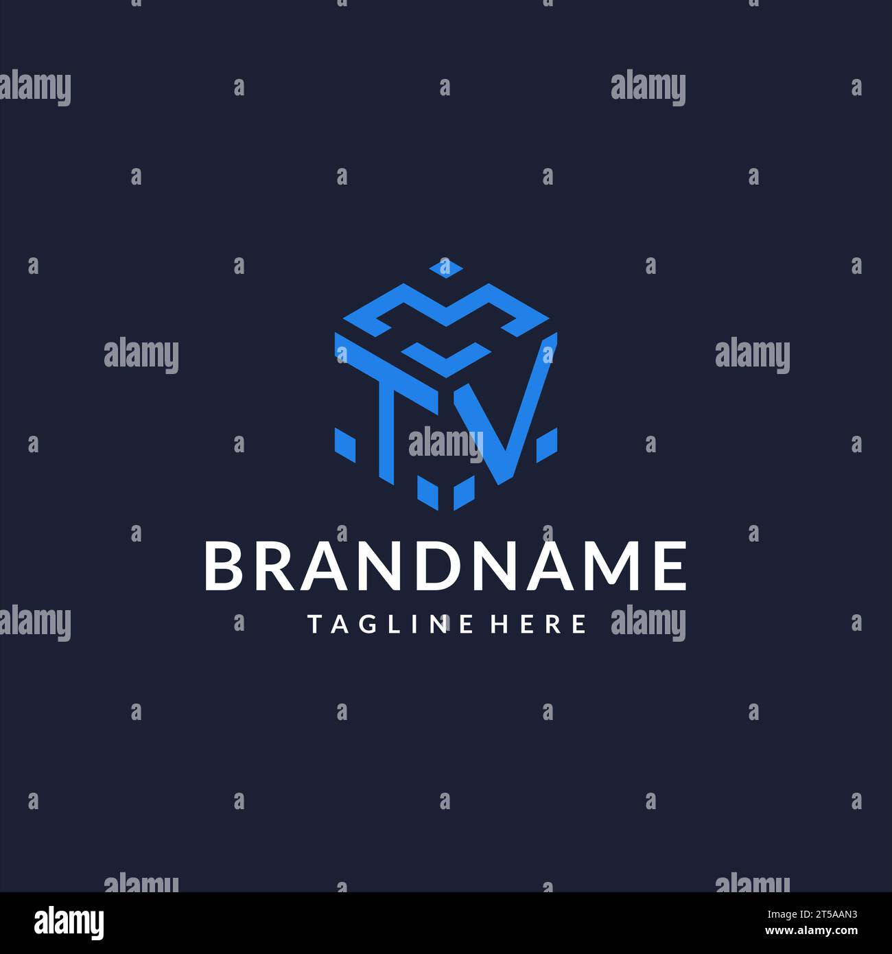 TV logo hexagon designs, best monogram initial logo with hexagonal ...