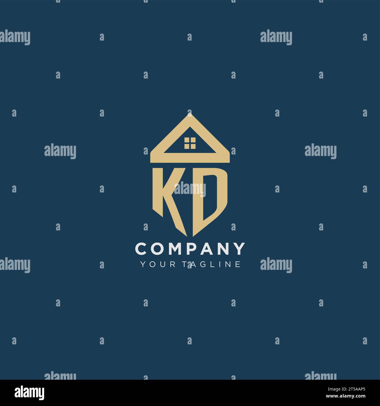 initial letter KD with simple house roof creative logo design for real ...