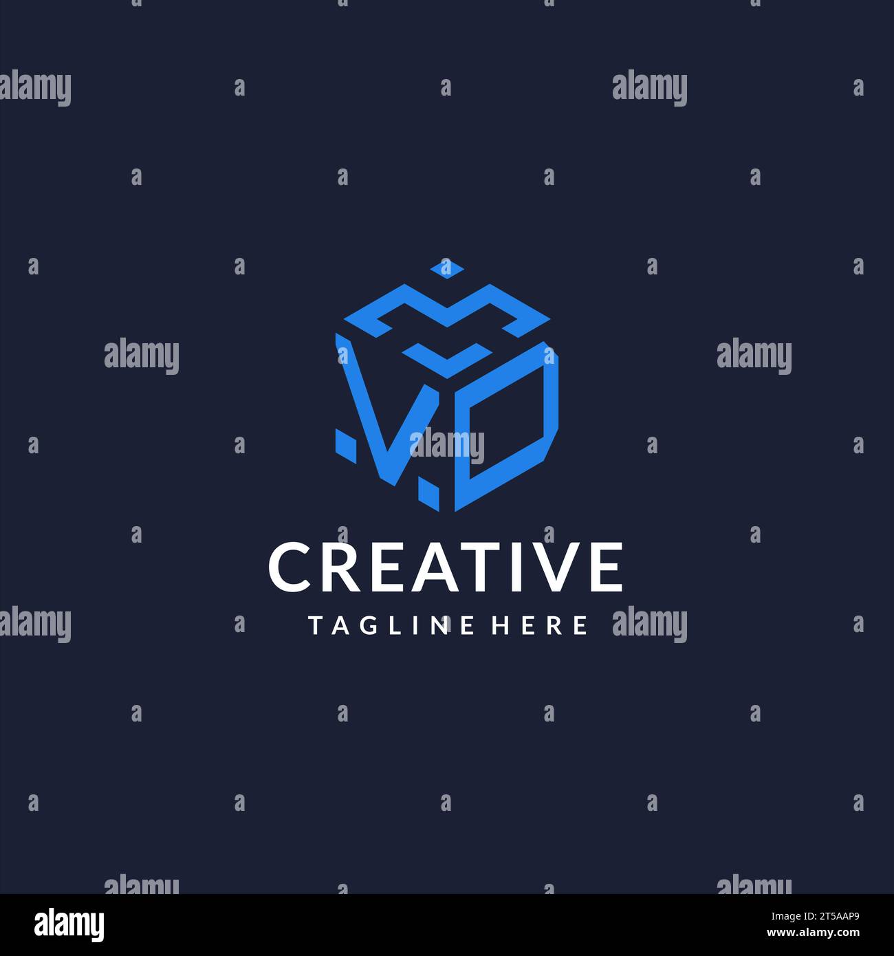 VD logo hexagon designs, best monogram initial logo with hexagonal ...