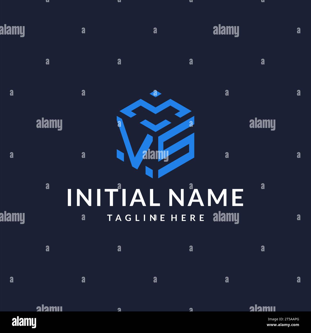VS logo hexagon designs, best monogram initial logo with hexagonal ...