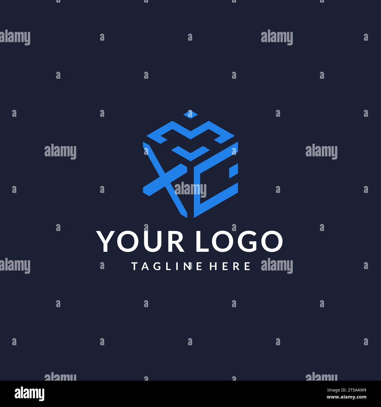 XC logo hexagon designs, best monogram initial logo with hexagonal ...