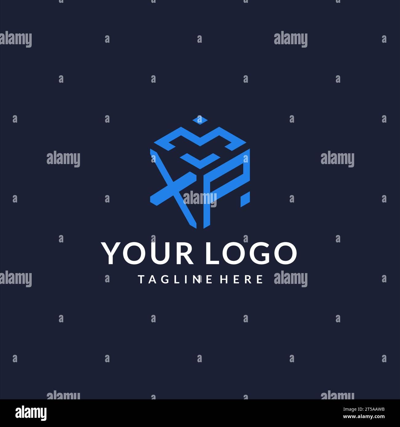 XP logo hexagon designs, best monogram initial logo with hexagonal ...