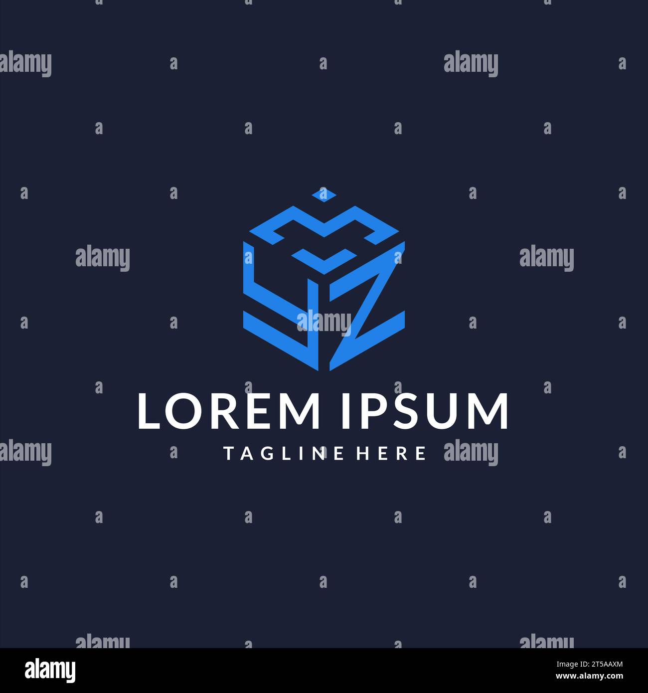 YZ logo hexagon designs, best monogram initial logo with hexagonal shape design ideas ...