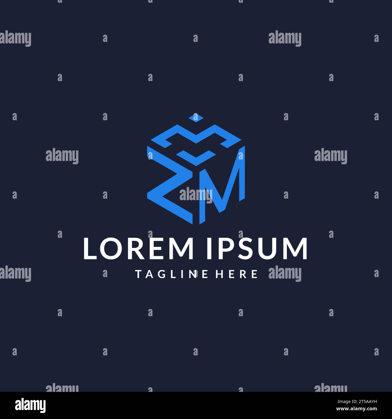 ZM logo hexagon designs, best monogram initial logo with hexagonal ...