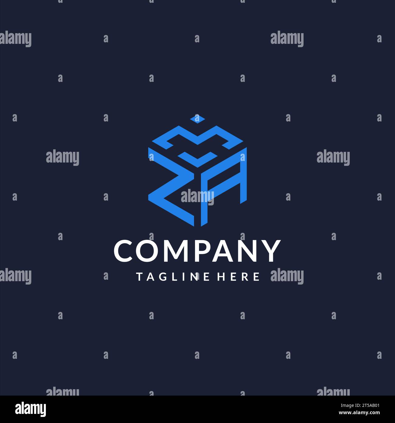 ZA logo hexagon designs, best monogram initial logo with hexagonal ...