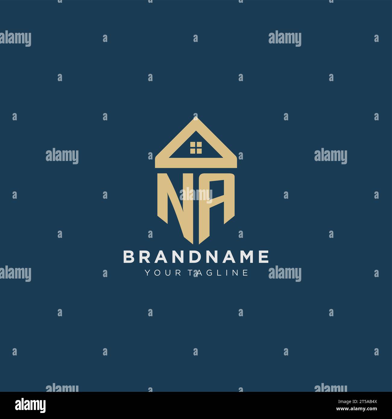 initial letter NA with simple house roof creative logo design for real ...