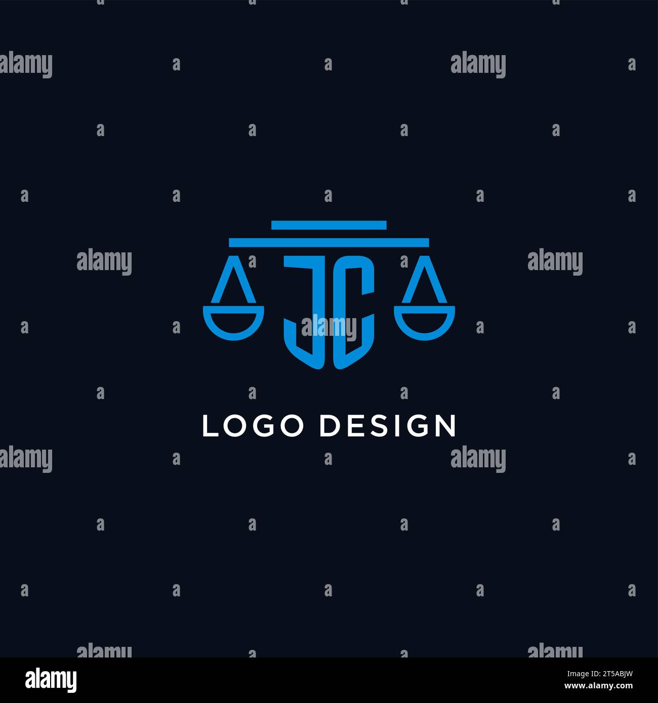 JC monogram initial logo with scales of justice icon design inspiration, vector graphic Stock ...