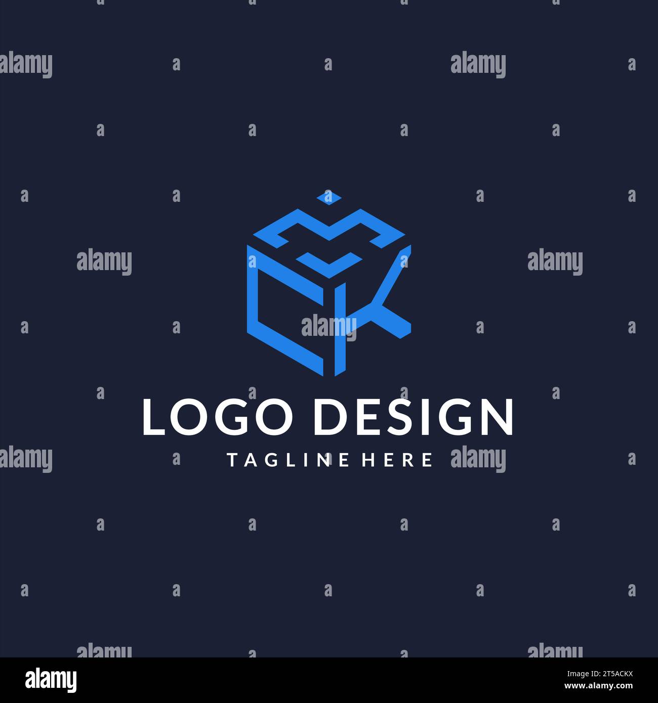 CK logo hexagon designs, best monogram initial logo with hexagonal shape design ideas ...