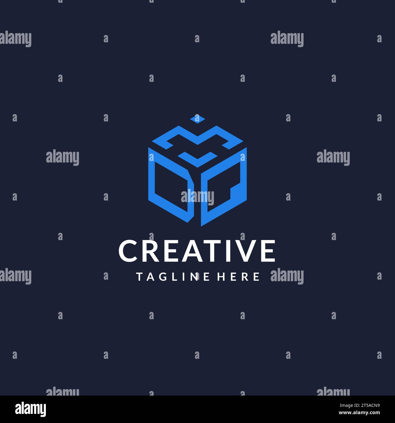DQ logo hexagon designs, best monogram initial logo with hexagonal ...
