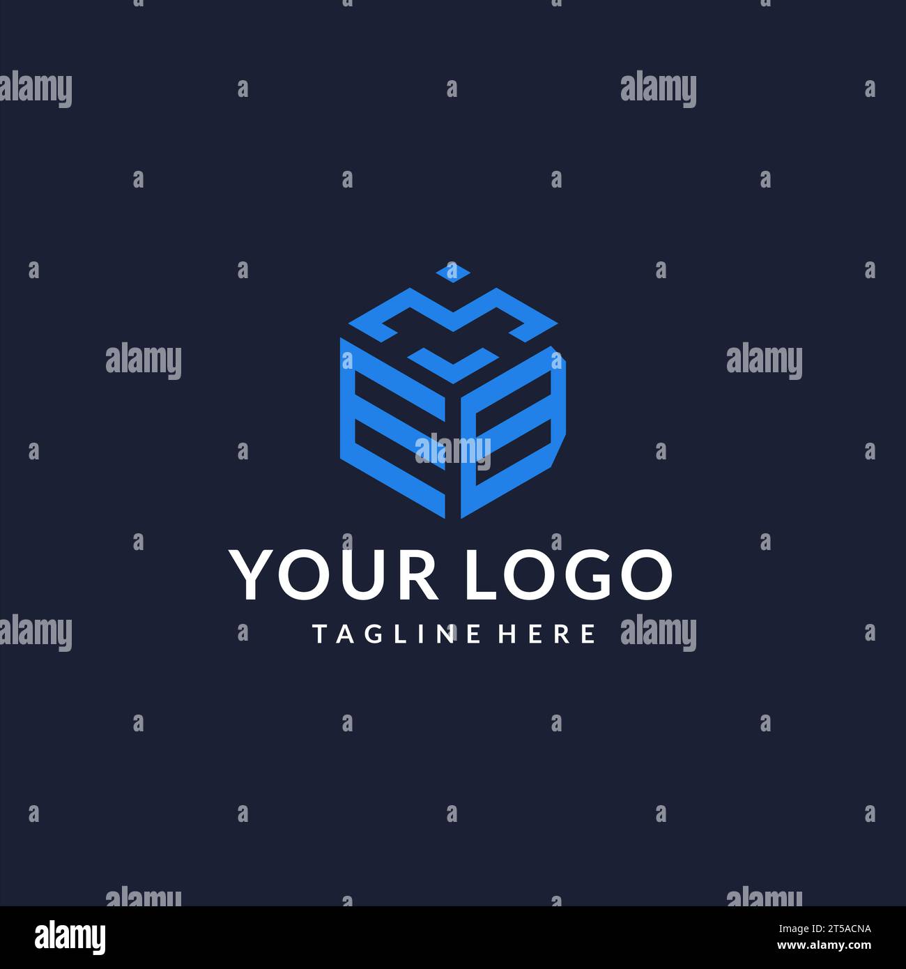 EB logo hexagon designs, best monogram initial logo with hexagonal ...
