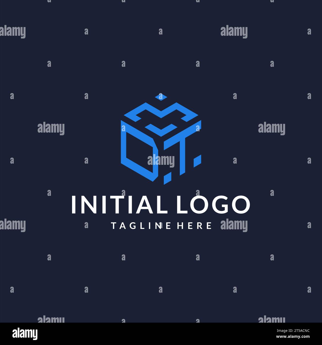 DT logo hexagon designs, best monogram initial logo with hexagonal ...
