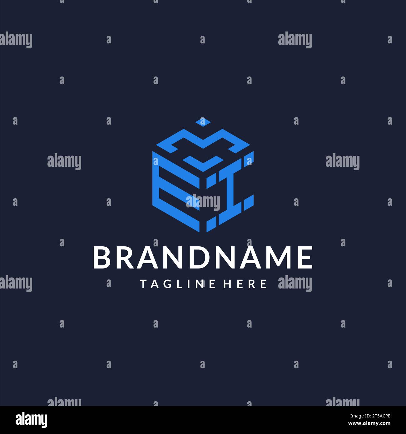EI logo hexagon designs, best monogram initial logo with hexagonal shape design ideas ...