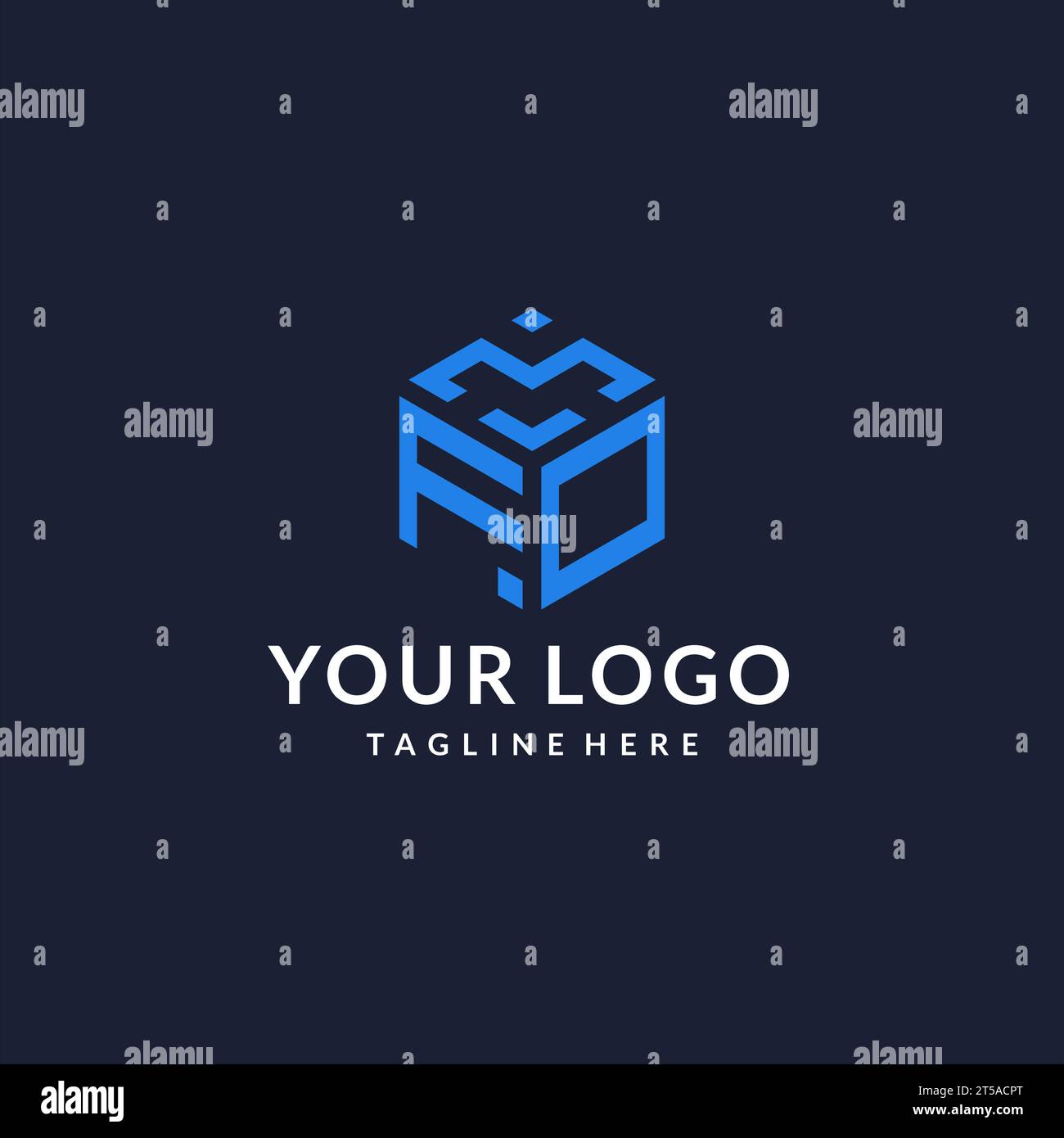 FO logo hexagon designs, best monogram initial logo with hexagonal ...