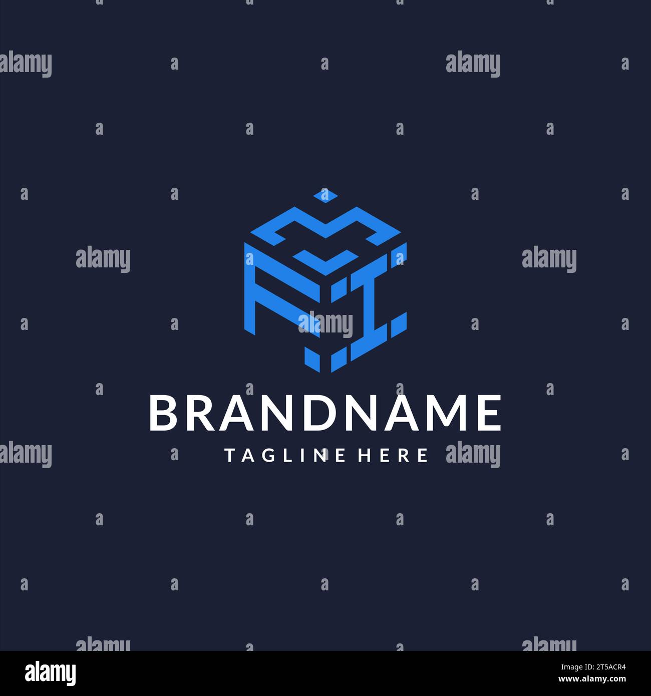 FI logo hexagon designs, best monogram initial logo with hexagonal ...