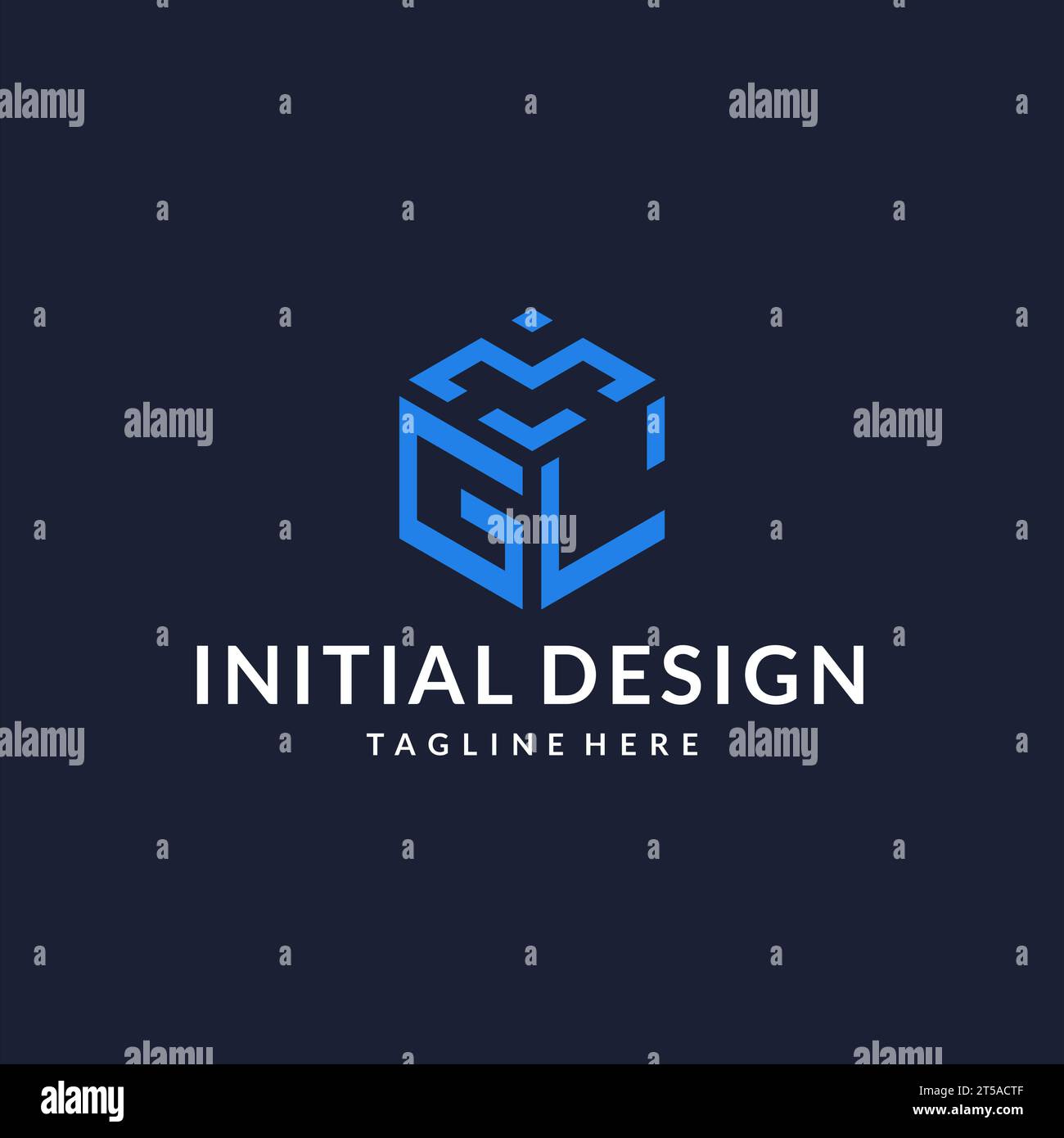 GL logo hexagon designs, best monogram initial logo with hexagonal ...