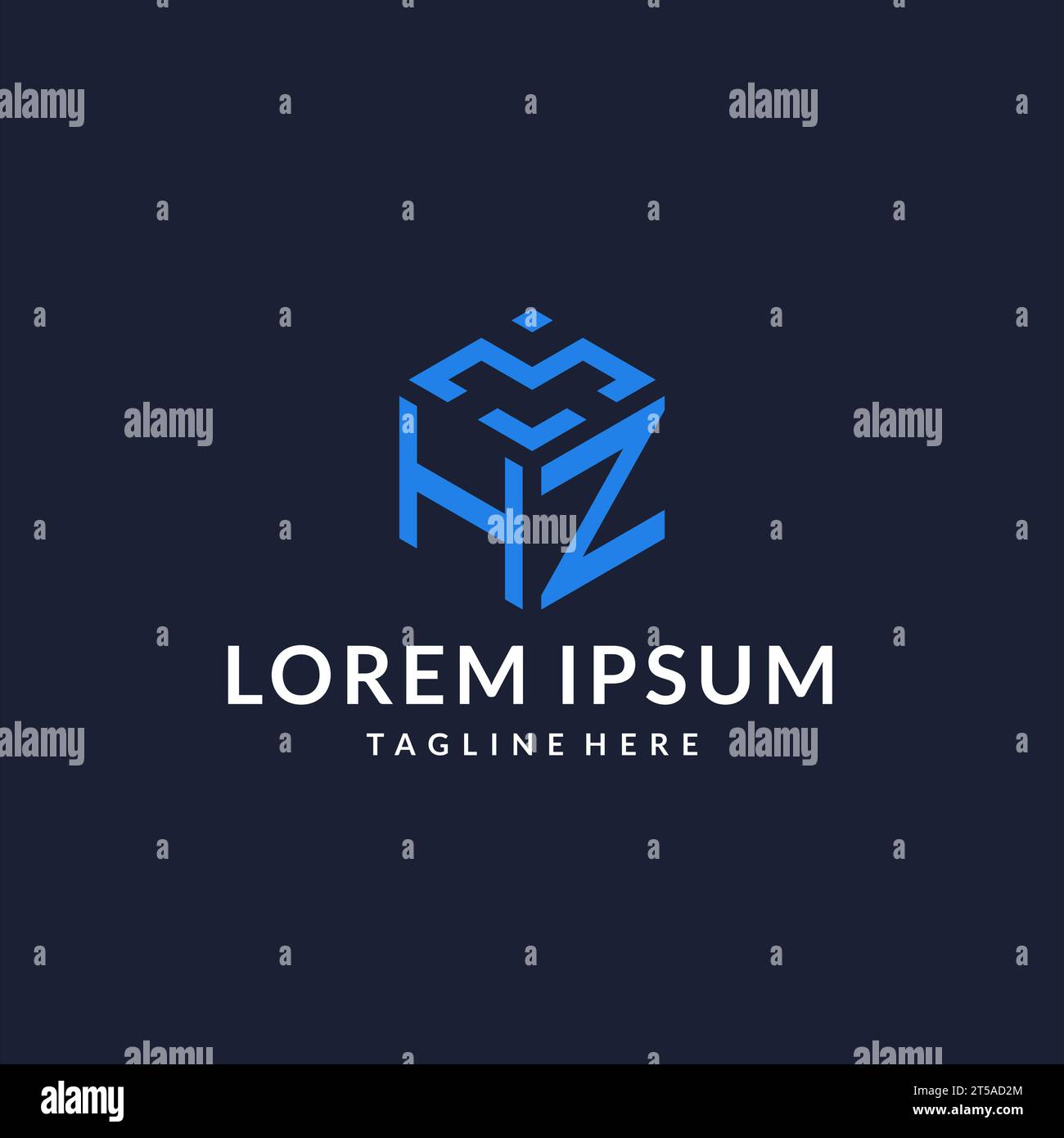 HZ logo hexagon designs, best monogram initial logo with hexagonal shape design ideas ...