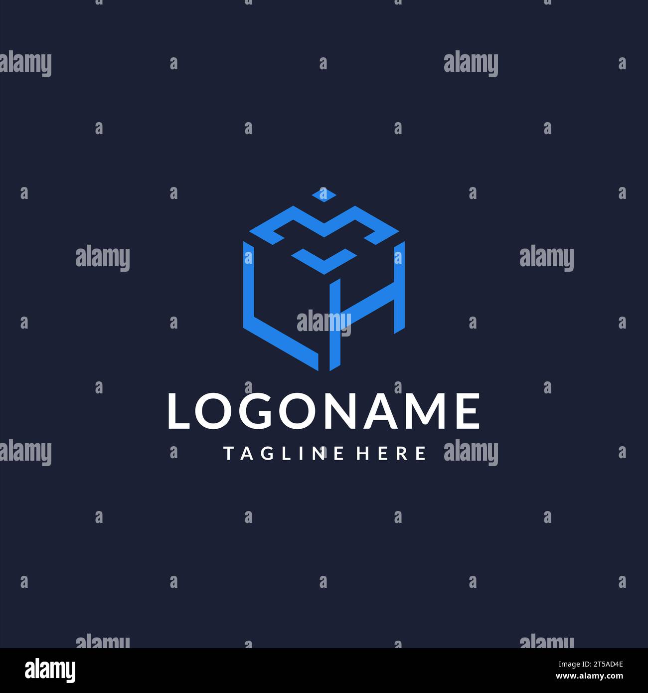 LH logo hexagon designs, best monogram initial logo with hexagonal ...