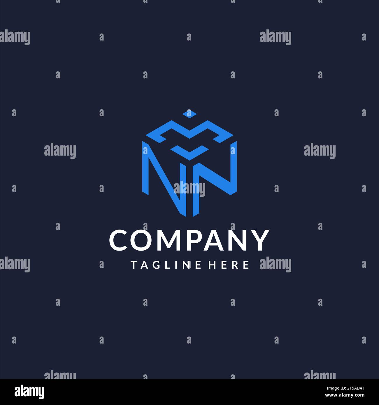 NN logo hexagon designs, best monogram initial logo with hexagonal shape design ideas ...