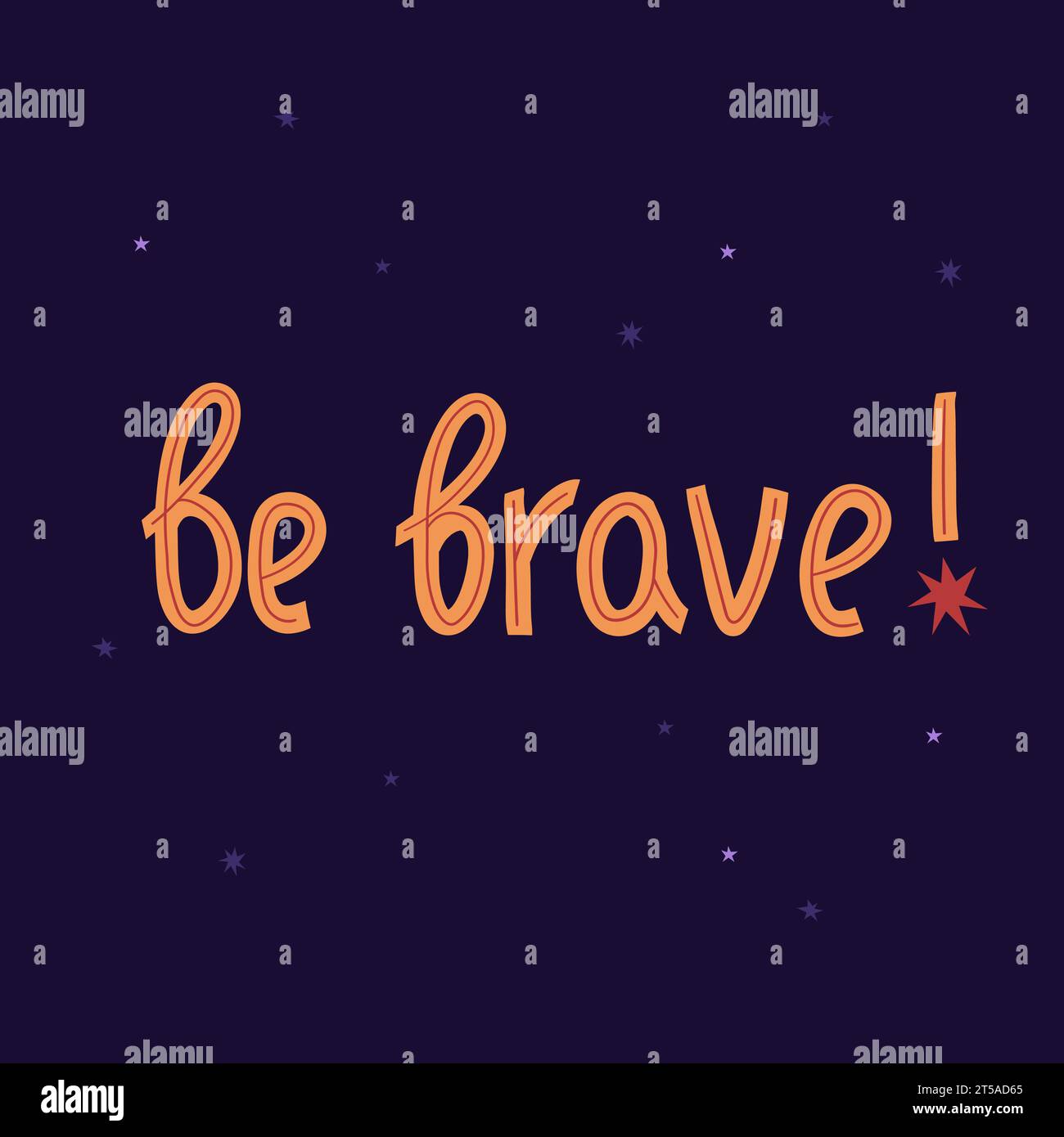 Cosmic lettering with stars. Vector illustration in a flat style. Be ...