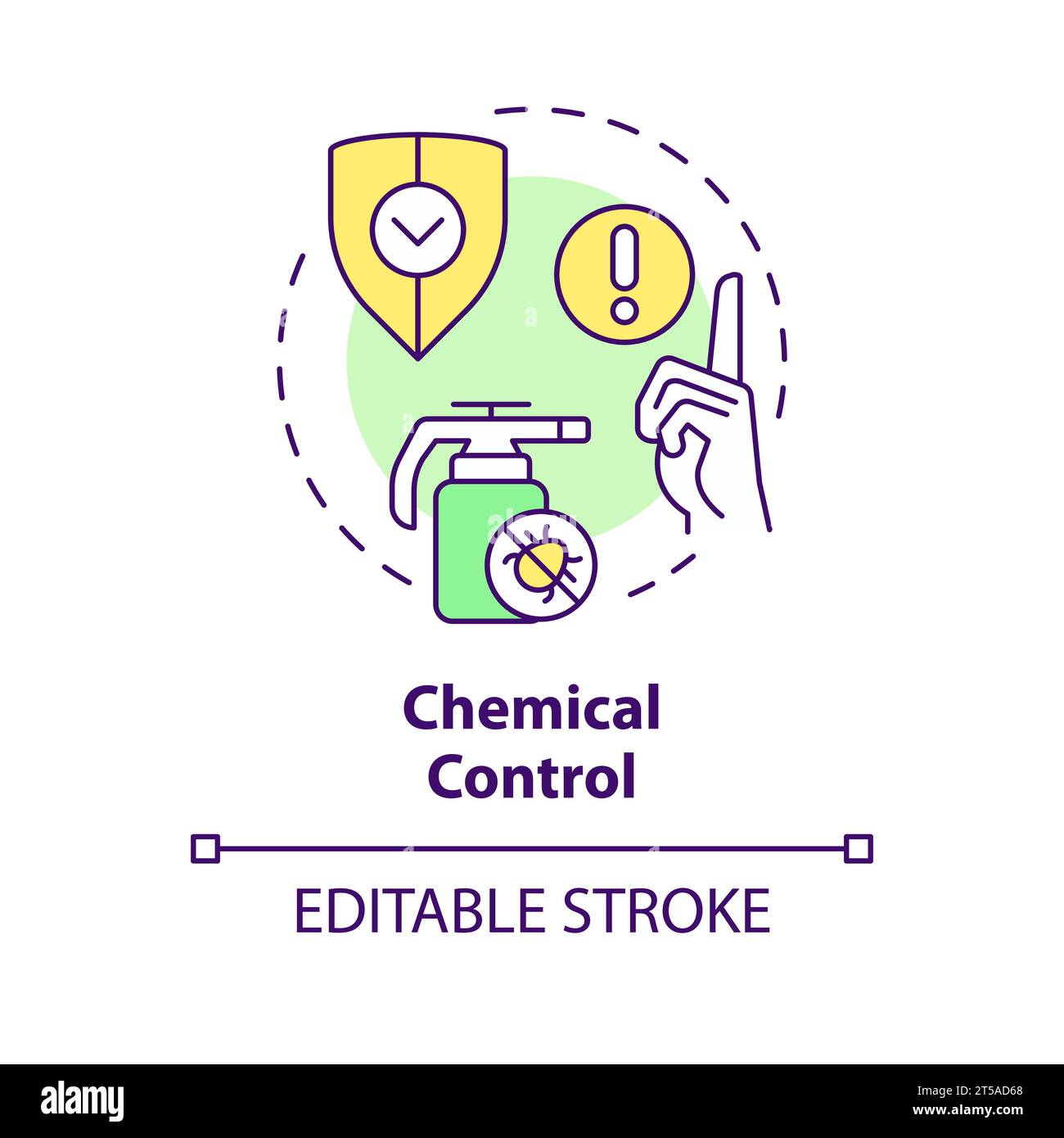 2D simple thin line icon chemical control concept Stock Vector Image ...