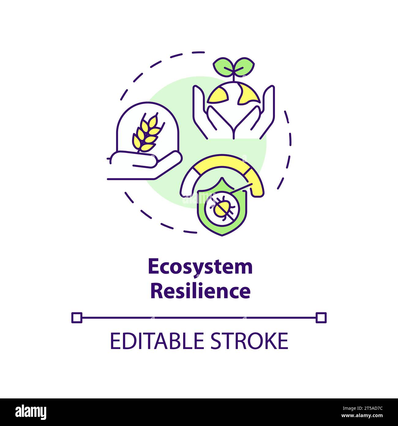 2D simple thin line icon ecosystem resilience concept Stock Vector ...