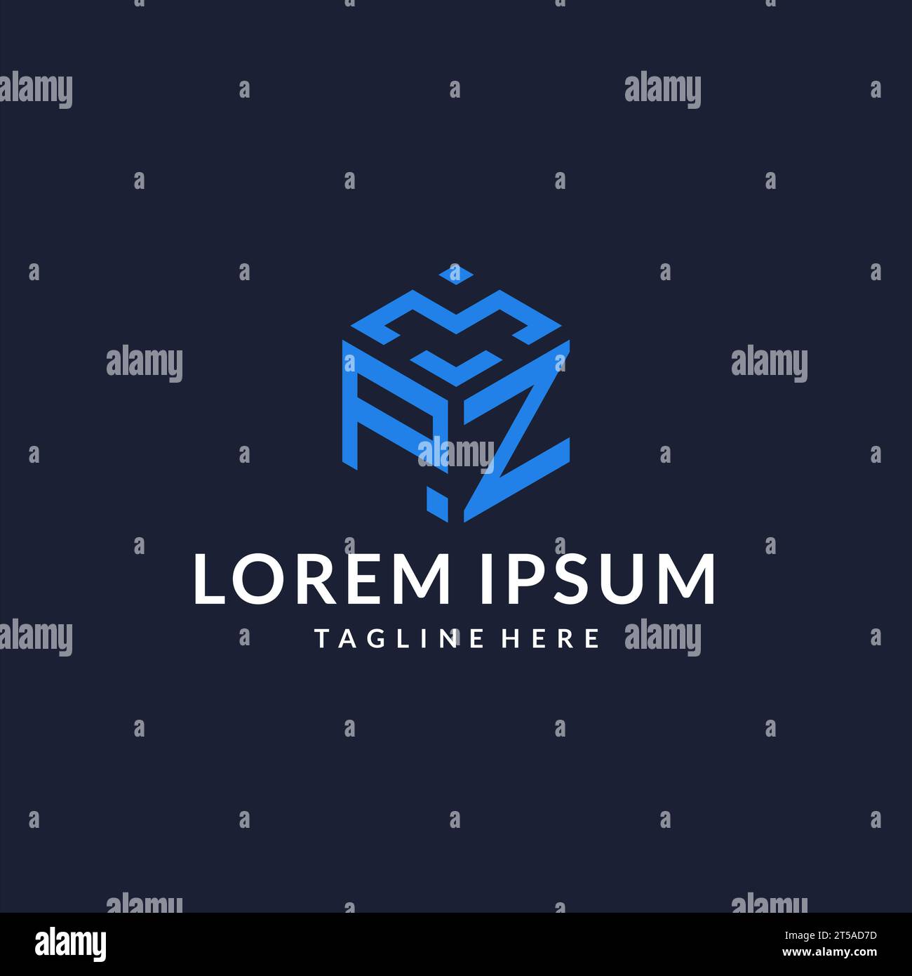 PZ logo hexagon designs, best monogram initial logo with hexagonal ...