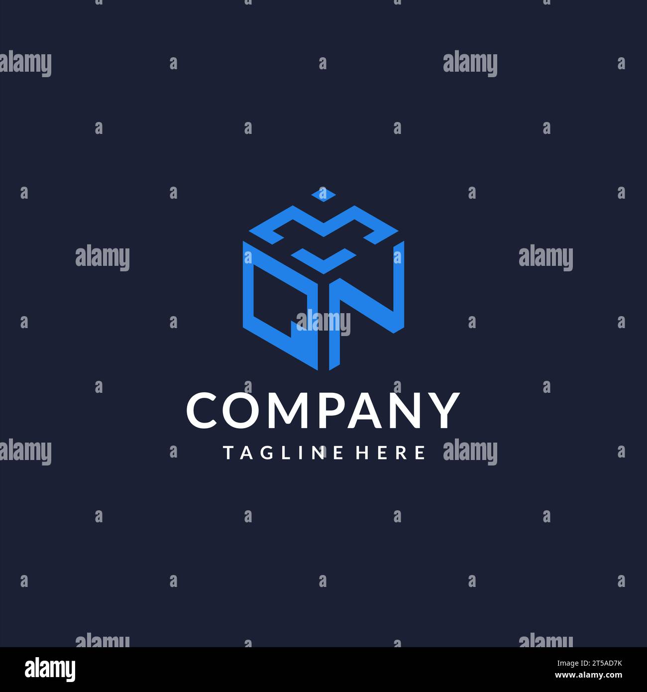 QN logo hexagon designs, best monogram initial logo with hexagonal ...