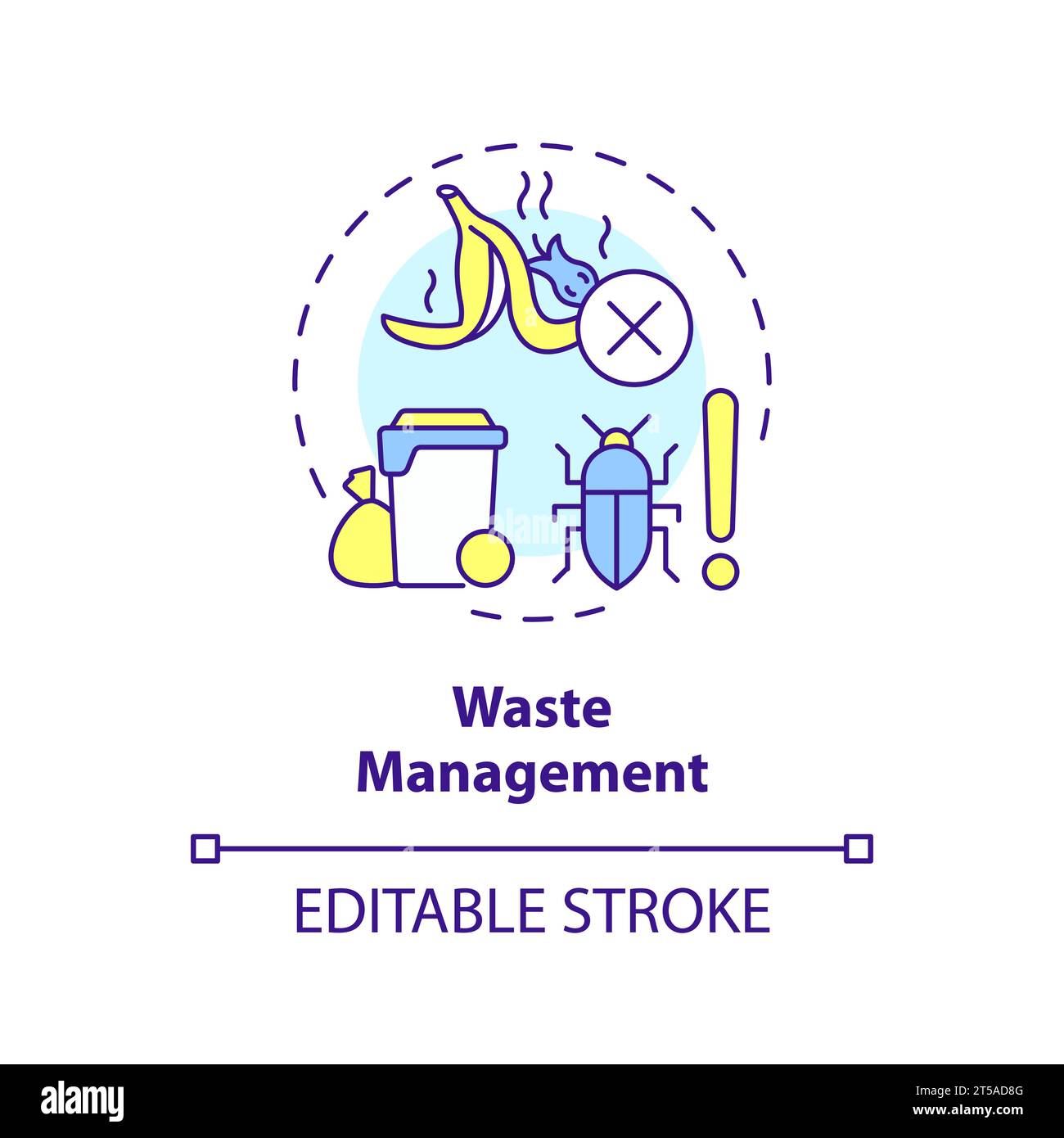 2D simple thin line waste management icon concept Stock Vector Image ...