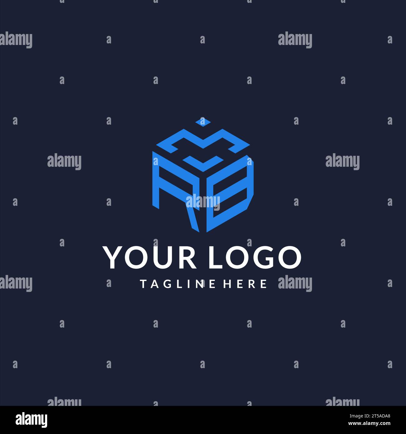 RB logo hexagon designs, best monogram initial logo with hexagonal shape design ideas ...