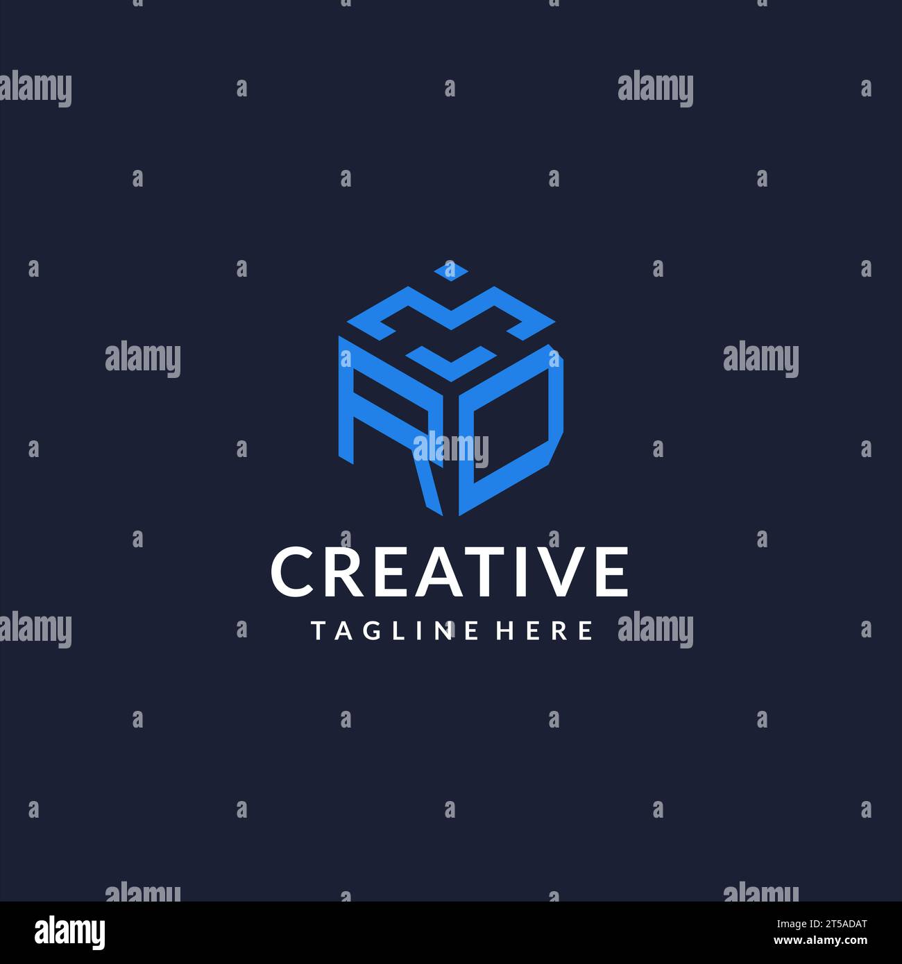 RD logo hexagon designs, best monogram initial logo with hexagonal ...