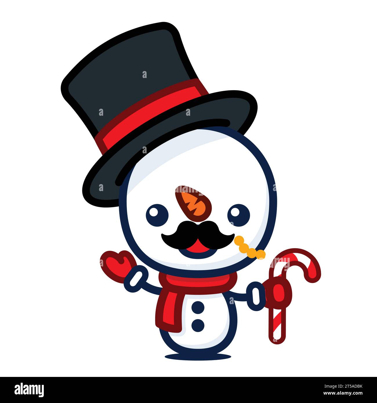 Cute And Kawaii Style Christmas Snowman Cartoon Character With ...