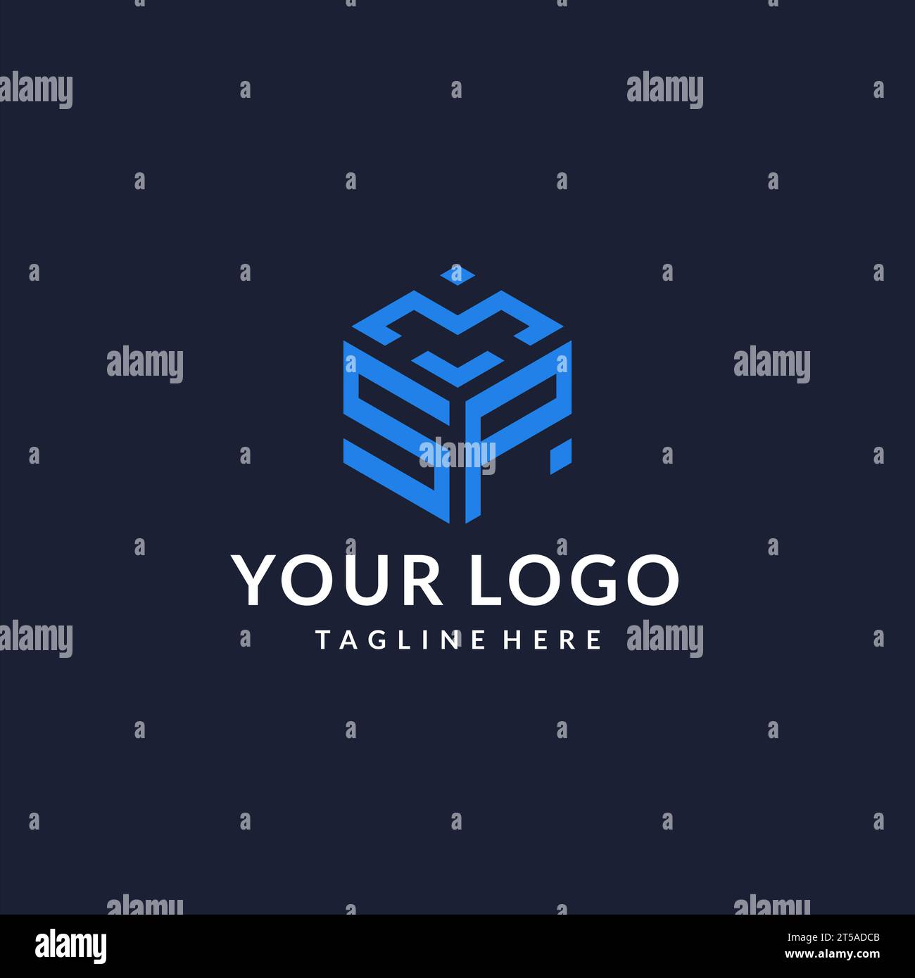 SP logo hexagon designs, best monogram initial logo with hexagonal ...