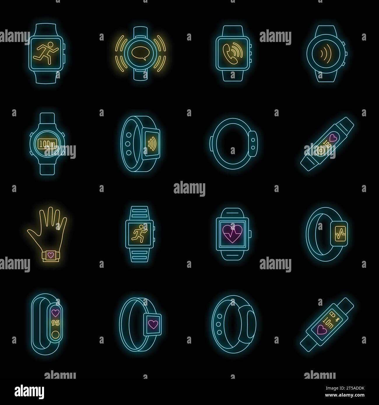 Sport fitness tracker icon set. Outline set of sport fitness tracker ...