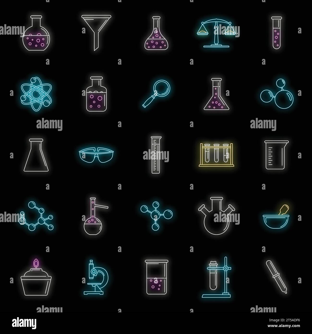 Science laboratory icon set. Outline set of science laboratory vector ...