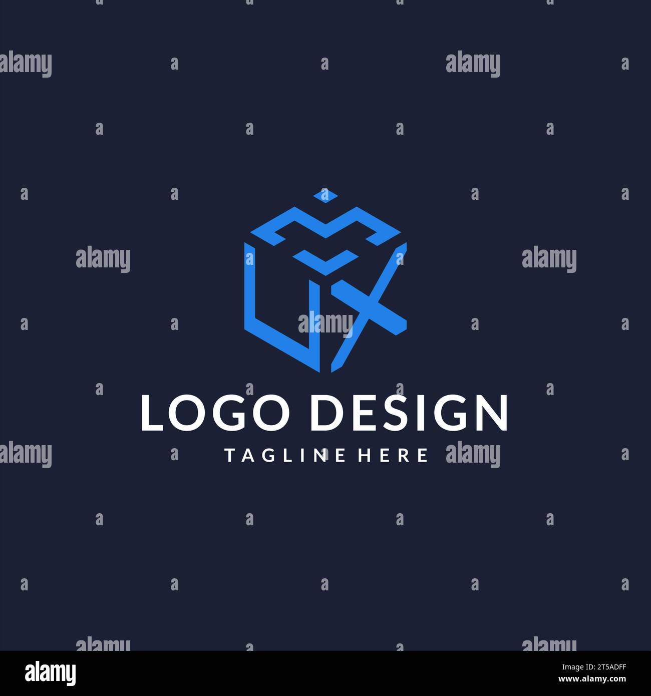 UX logo hexagon designs, best monogram initial logo with hexagonal shape design ideas ...