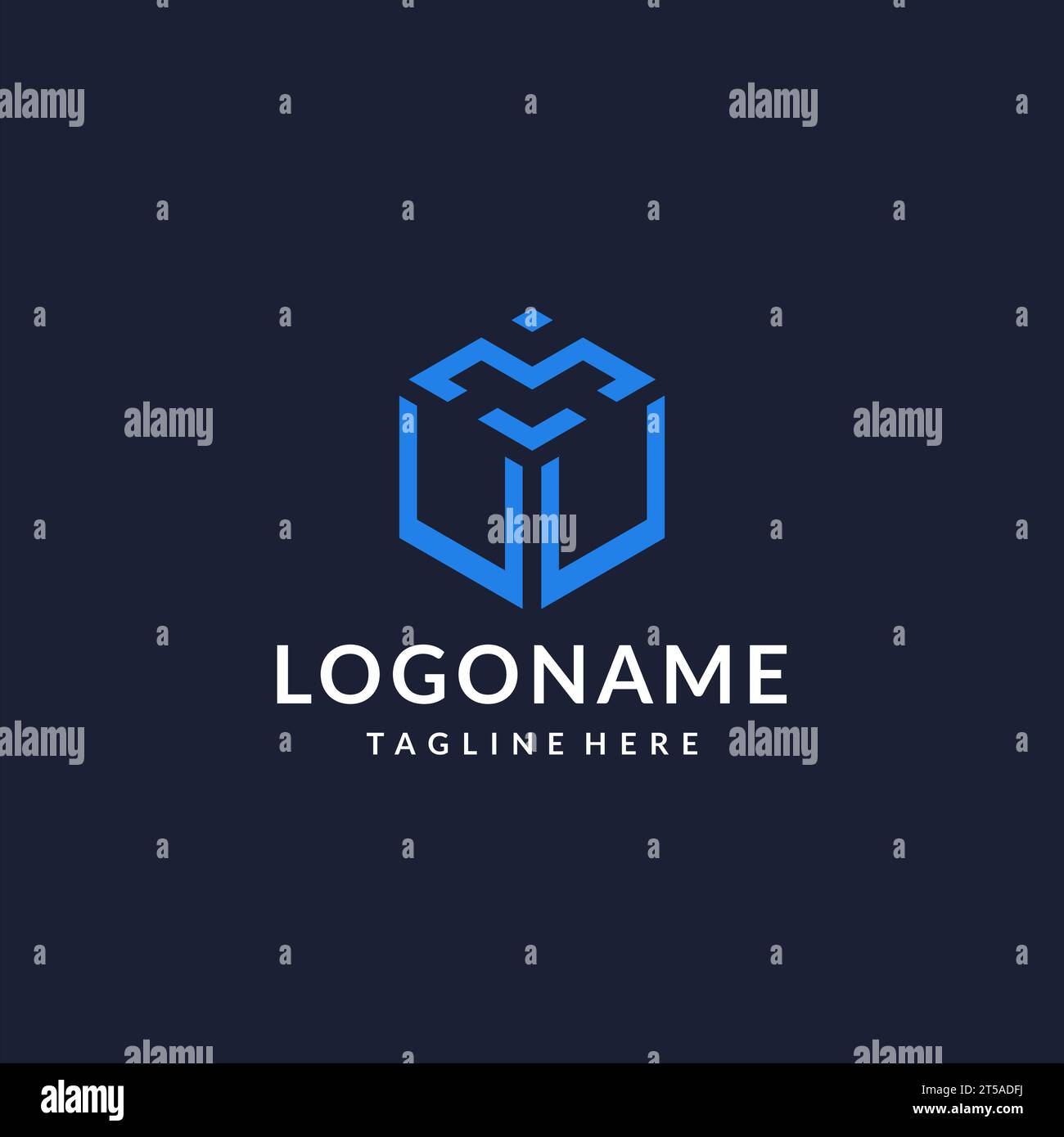 UU logo hexagon designs, best monogram initial logo with hexagonal ...