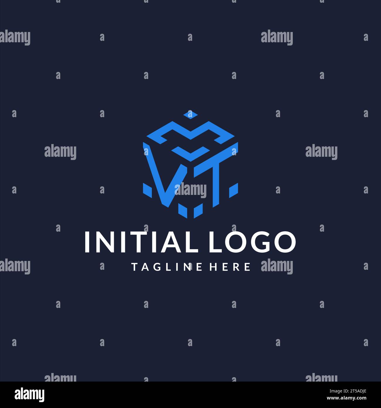 VT logo hexagon designs, best monogram initial logo with hexagonal ...