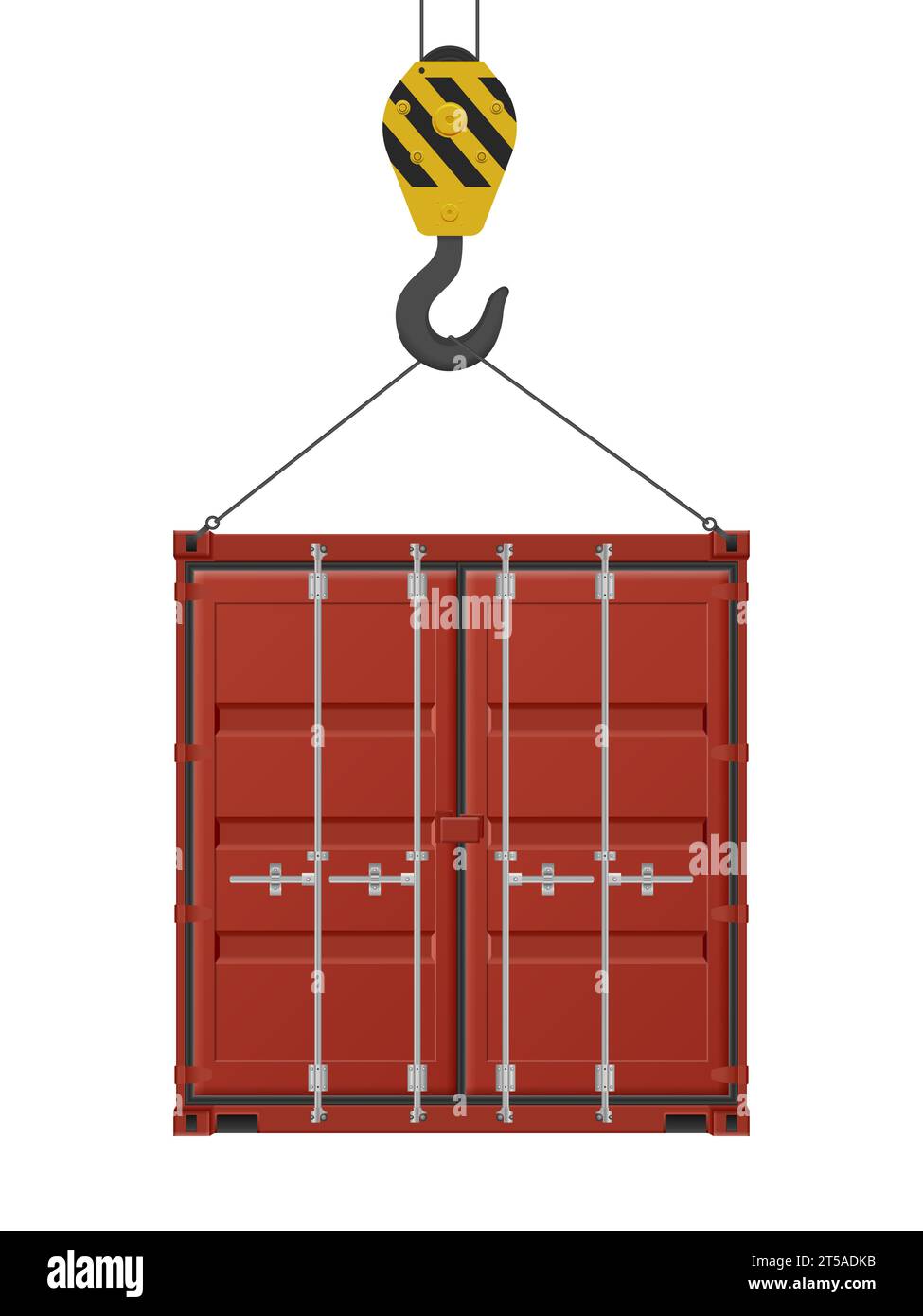 Hooked cargo container on a white background. Vector illustration Stock ...