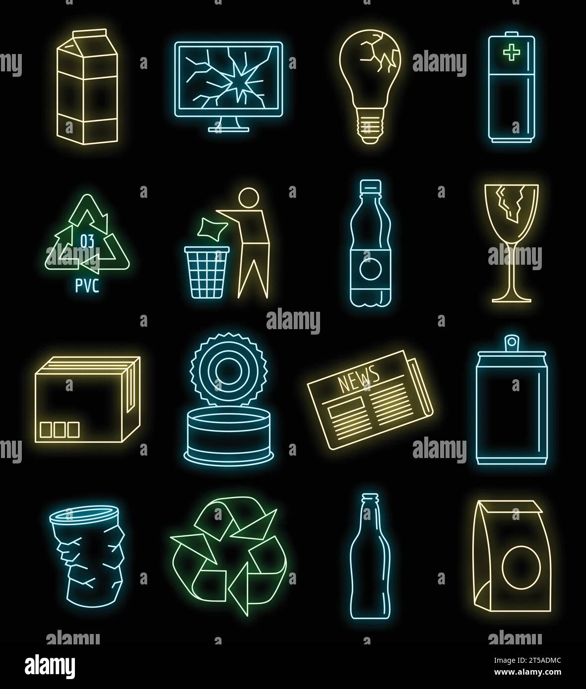 World recycles day icon set. Outline set of world recycles day vector ...