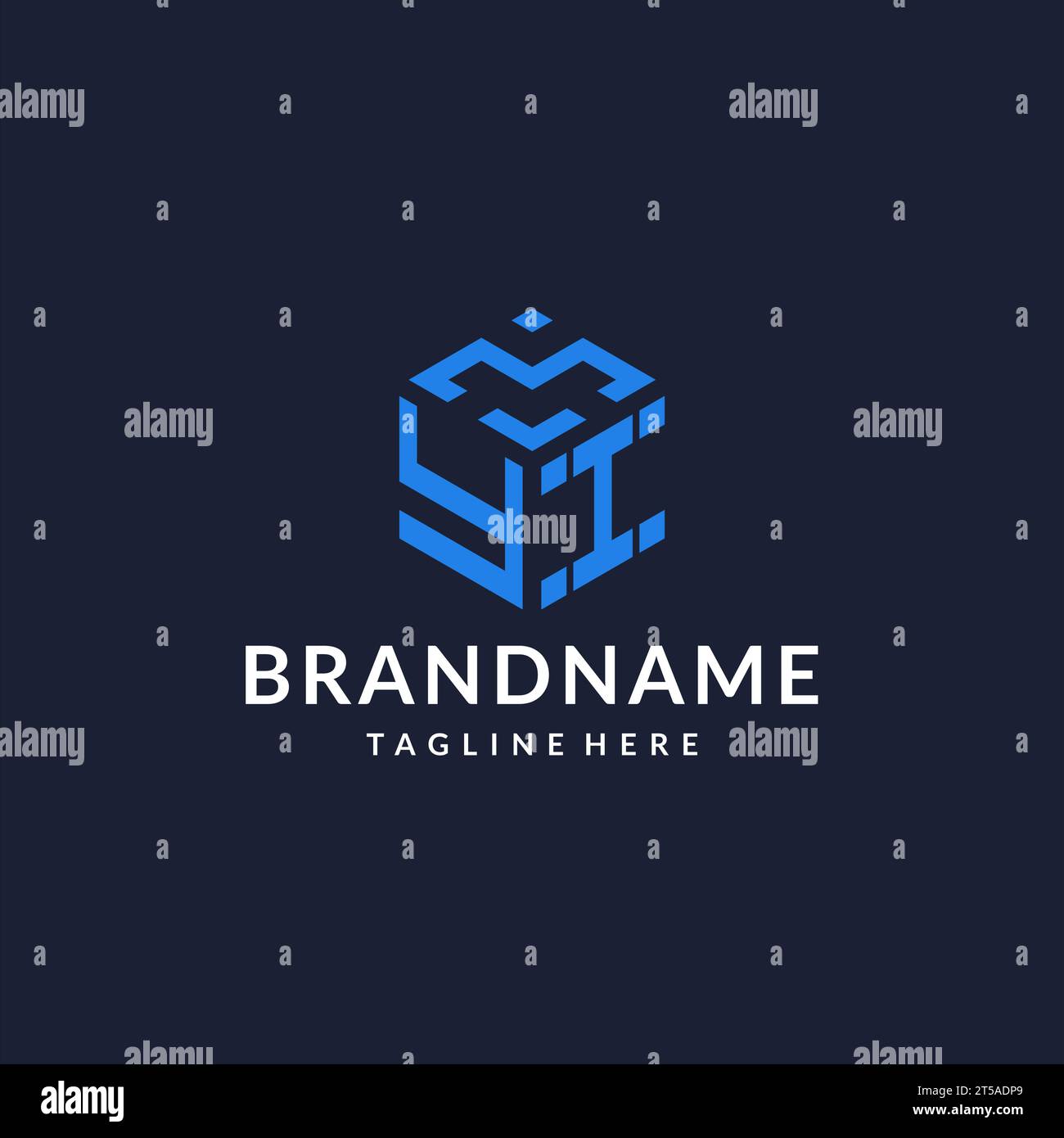 YI logo hexagon designs, best monogram initial logo with hexagonal ...