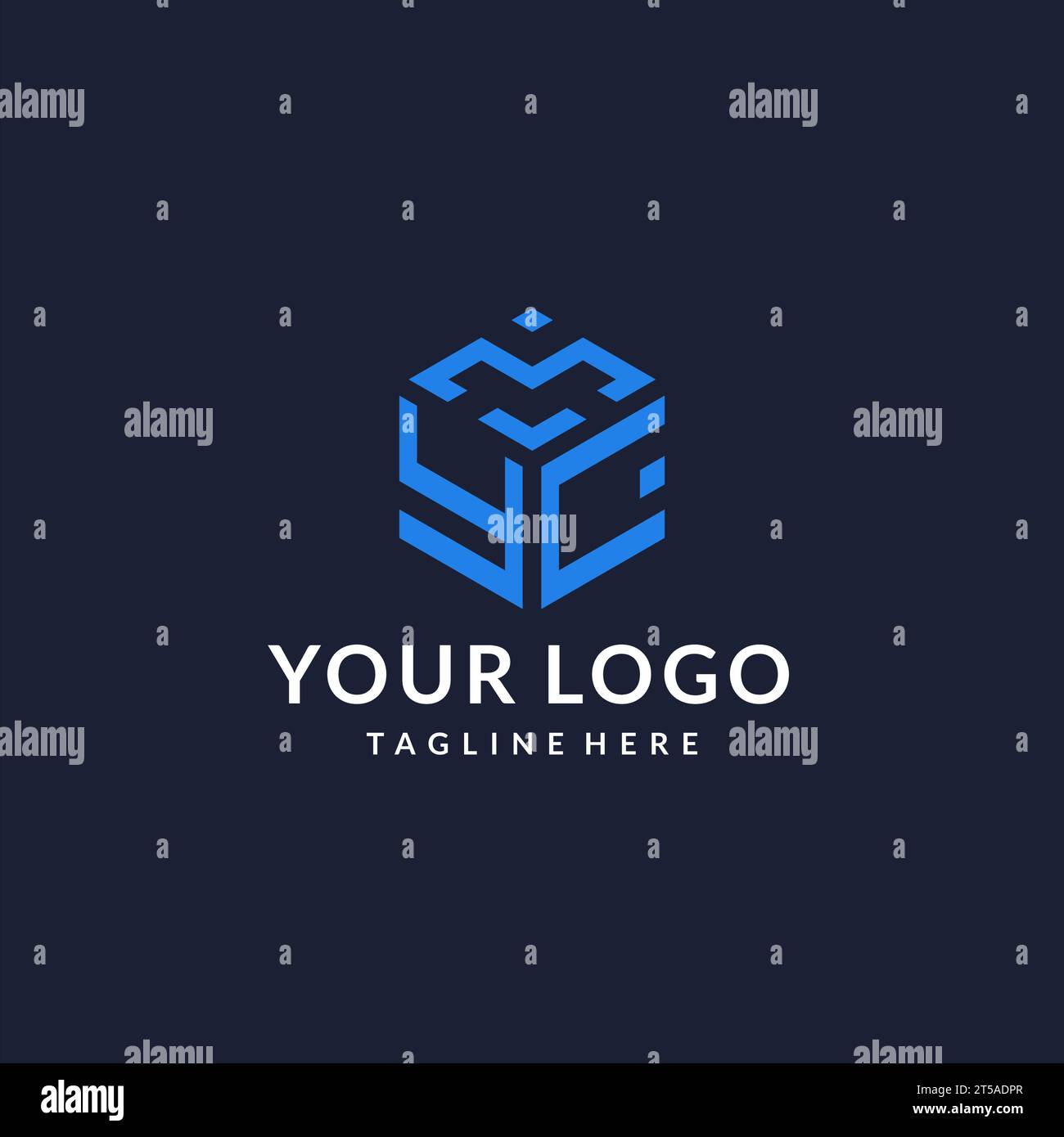 YC logo hexagon designs, best monogram initial logo with hexagonal ...