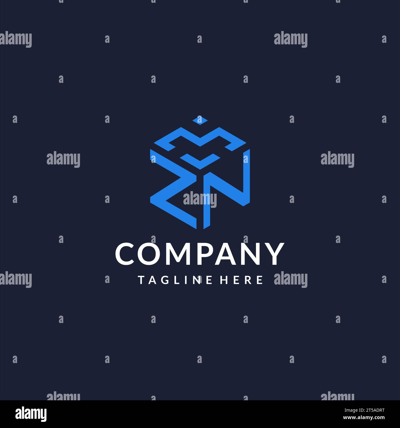 ZN logo hexagon designs, best monogram initial logo with hexagonal ...