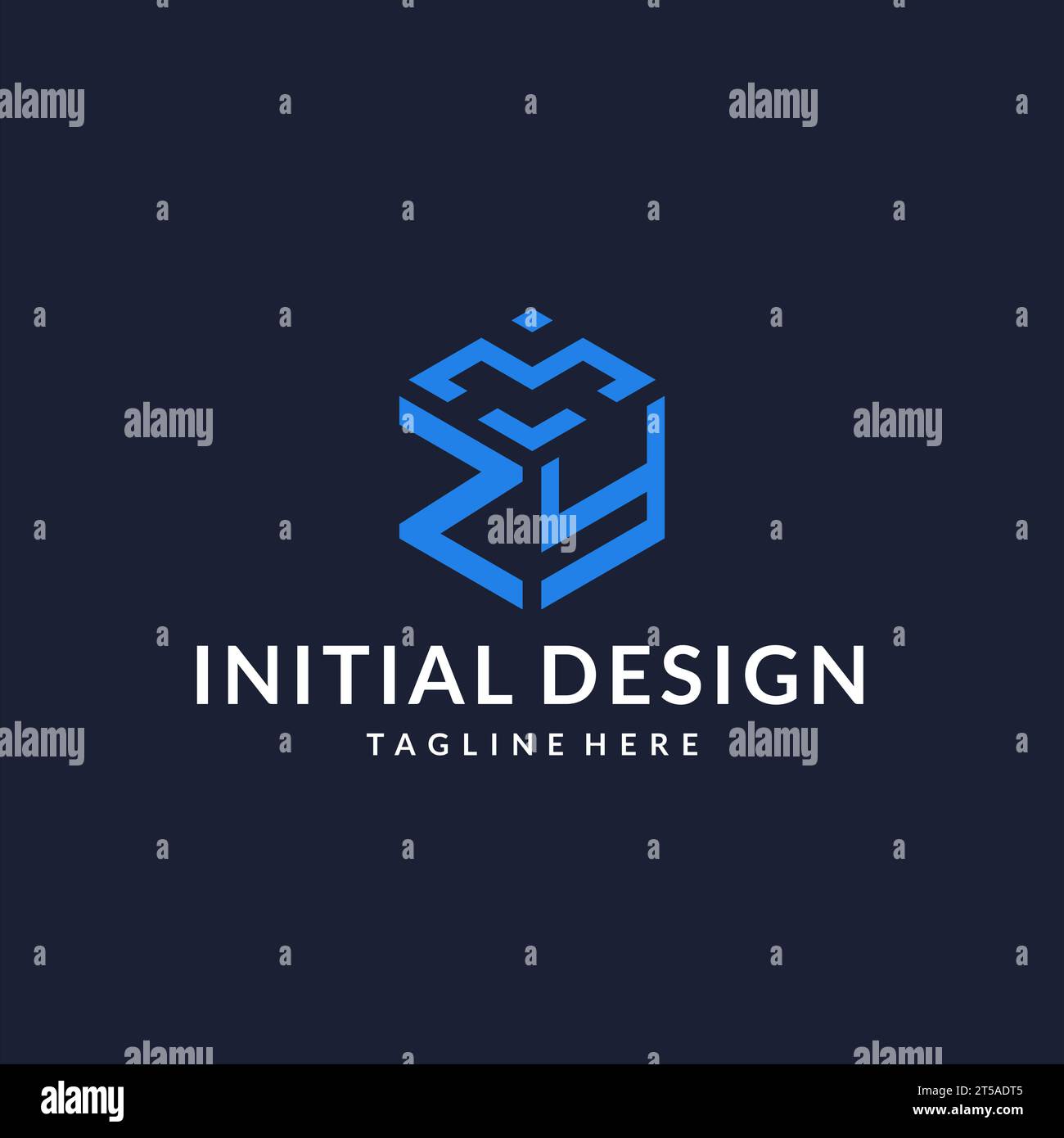 ZY logo hexagon designs, best monogram initial logo with hexagonal ...
